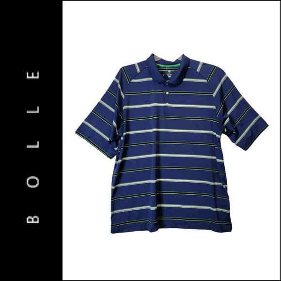 bolle | Shirts | Bolle Golf Men Short Sleeve Stripe Polo Shirt Blue ...